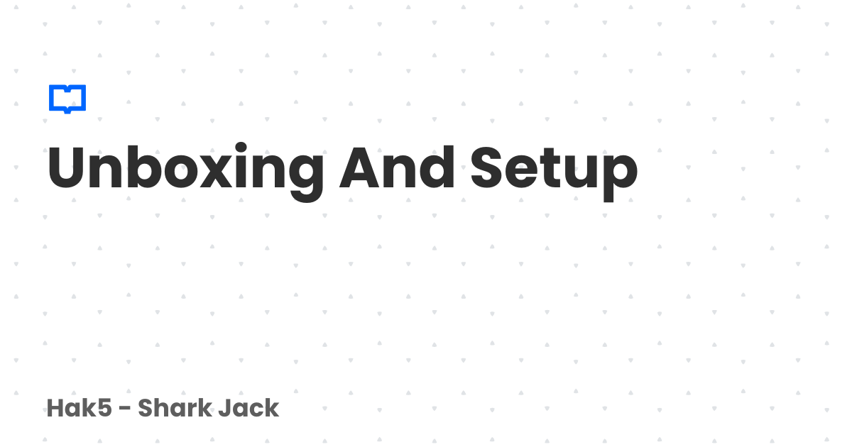 Unboxing And Setup | Hak5 - Shark Jack